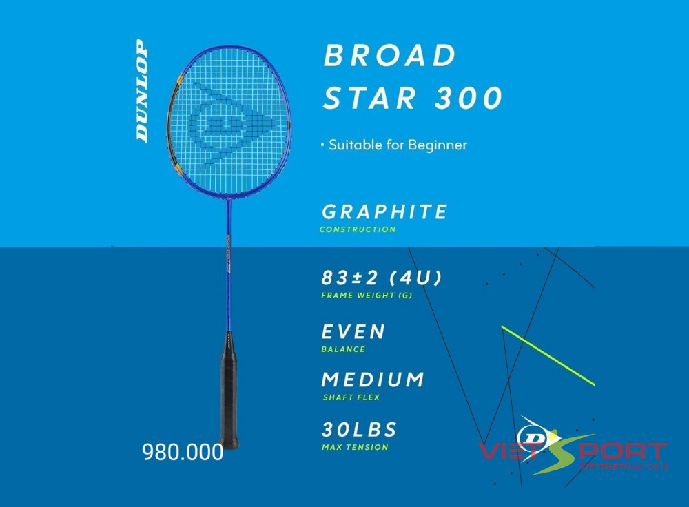 Vợt Cầu Lông Dunlop Broad Star 300 chính hãng tại Vietthethao.com